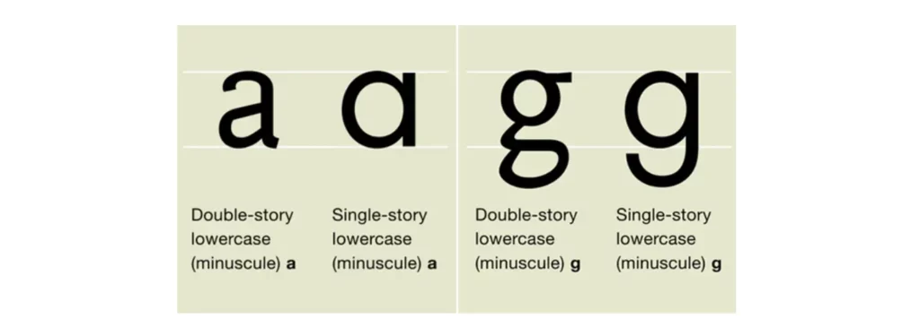 Why do the Alphabet Letters of [a] and [g] have Different Forms in ...